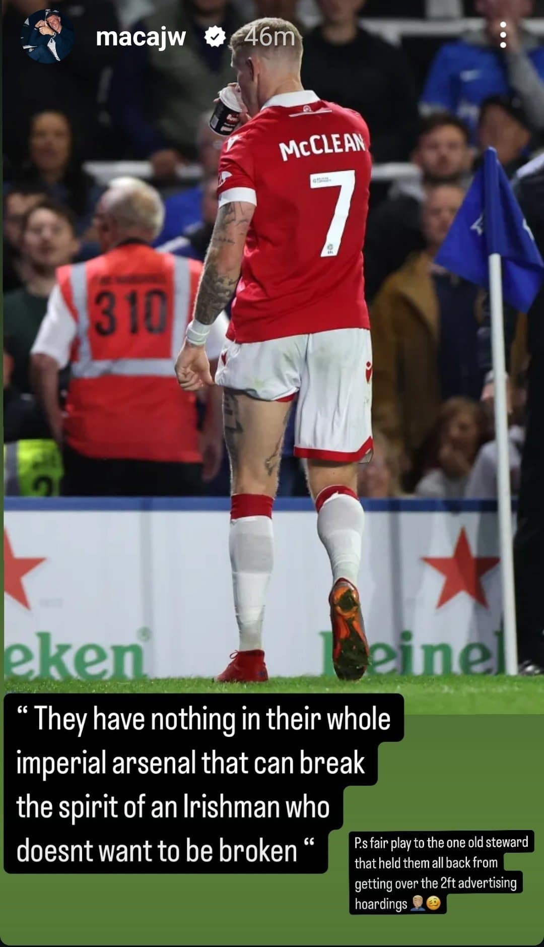 James McClean Taunts Birmingham Fans On Instagram After League One Clash
