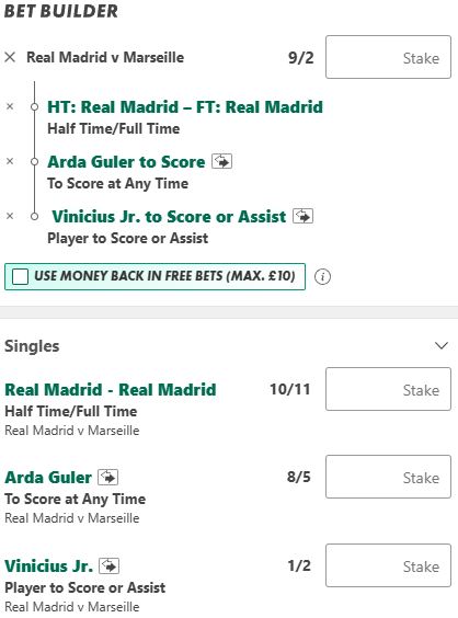 Real Madrid vs Marseille Tips: Back Our 9/2 Champions League Bet Builder