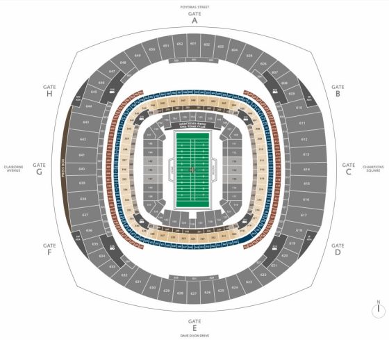Caesars Superdome Seating Chart: Super Bowl LIX Seating Plan